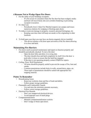 Fire safety and prevention | DOC