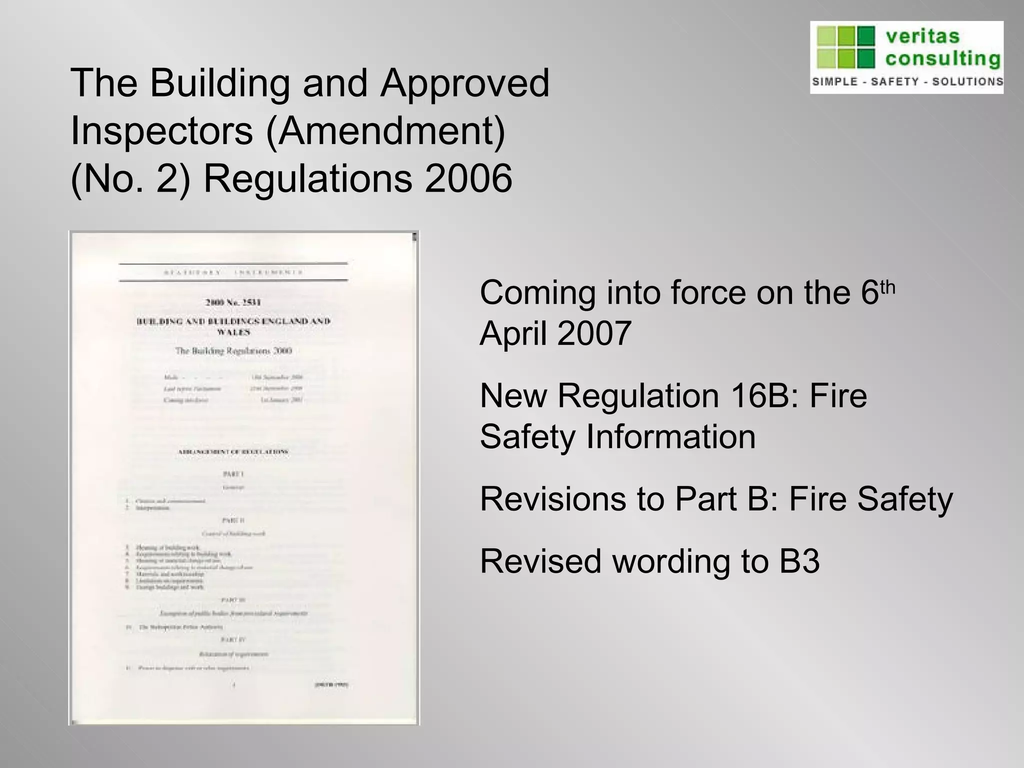 Fire Safety Presentation on Building Regulations Part B 2007 | PPT