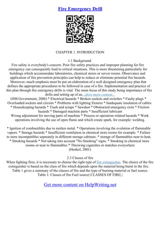 Fire Safety Essay | PDF