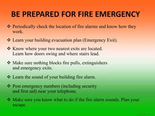 Fire safety first aid | PPTX