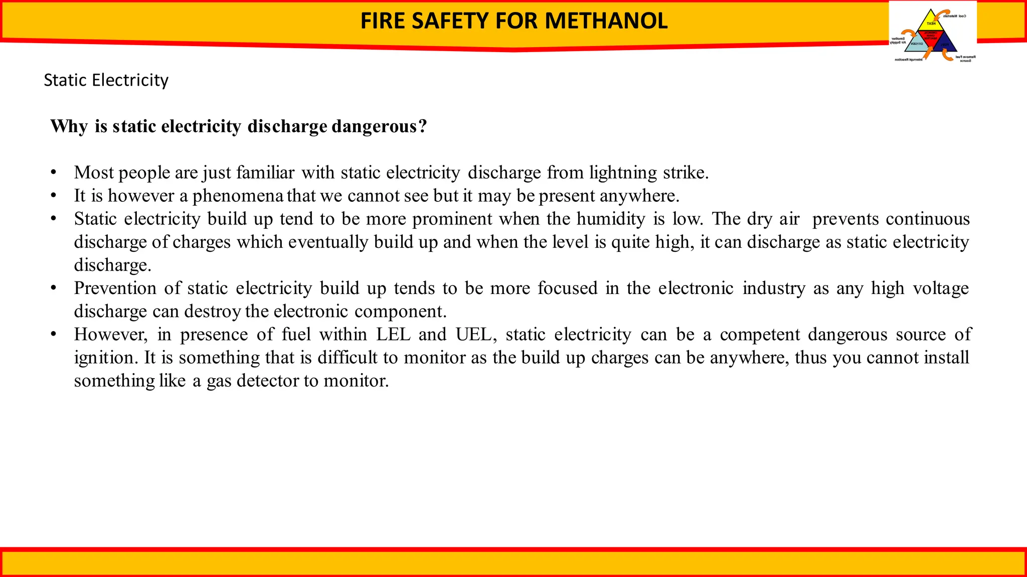 Fire safety for methanol explanation of safety measurements | PDF