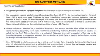 Fire safety for methanol explanation of safety measurements | PDF