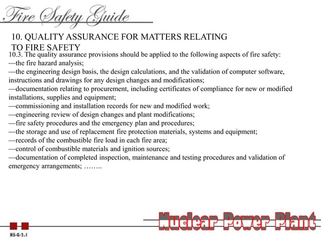 fire safety guide in nuclear powerplants.pptx | Chemistry | Science