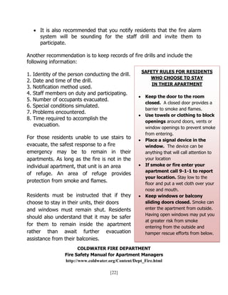 Fire safety manualforaptmgrs | PDF