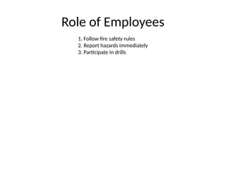Fire safety plan for office environments | PPTX