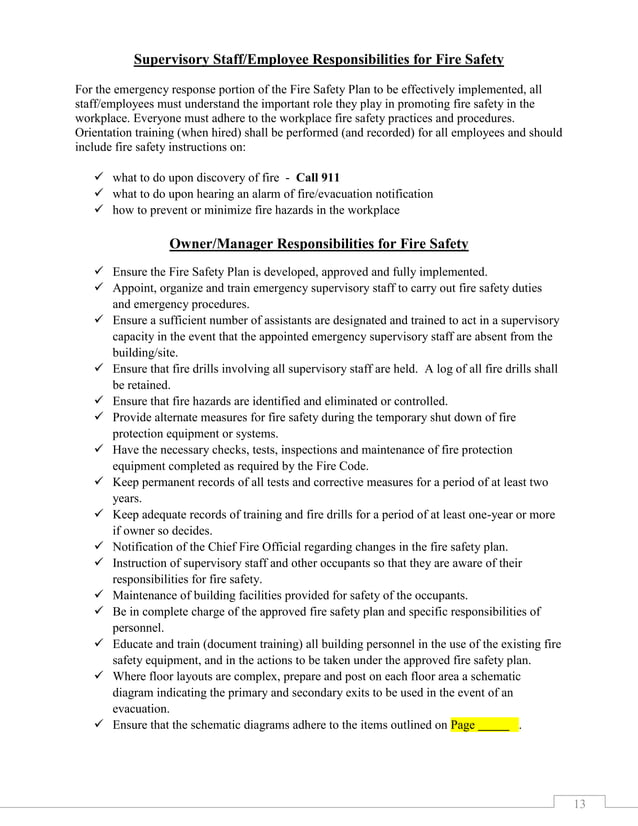 Fire safety plan assembly occupancy | PDF | Indoor Environmental ...