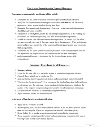 Fire safety plan assembly occupancy | PDF | Indoor Environmental ...