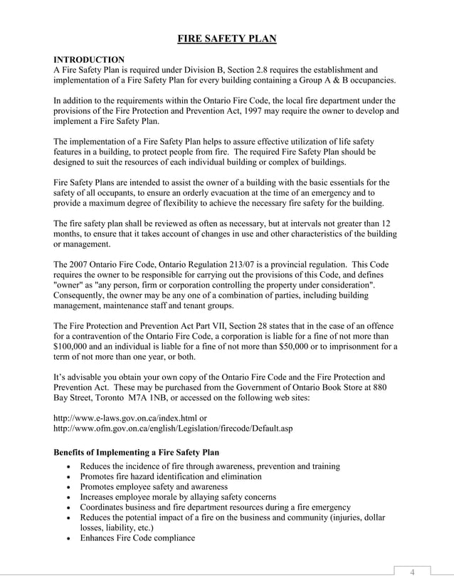 Fire safety plan assembly occupancy | PDF | Indoor Environmental ...