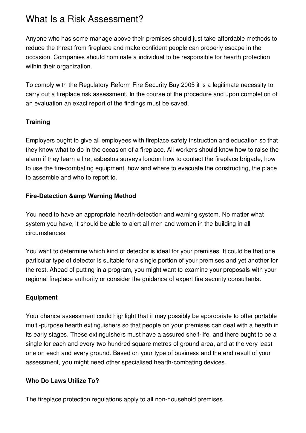 What Is A Risk Assessment What Is A Risk Assessment