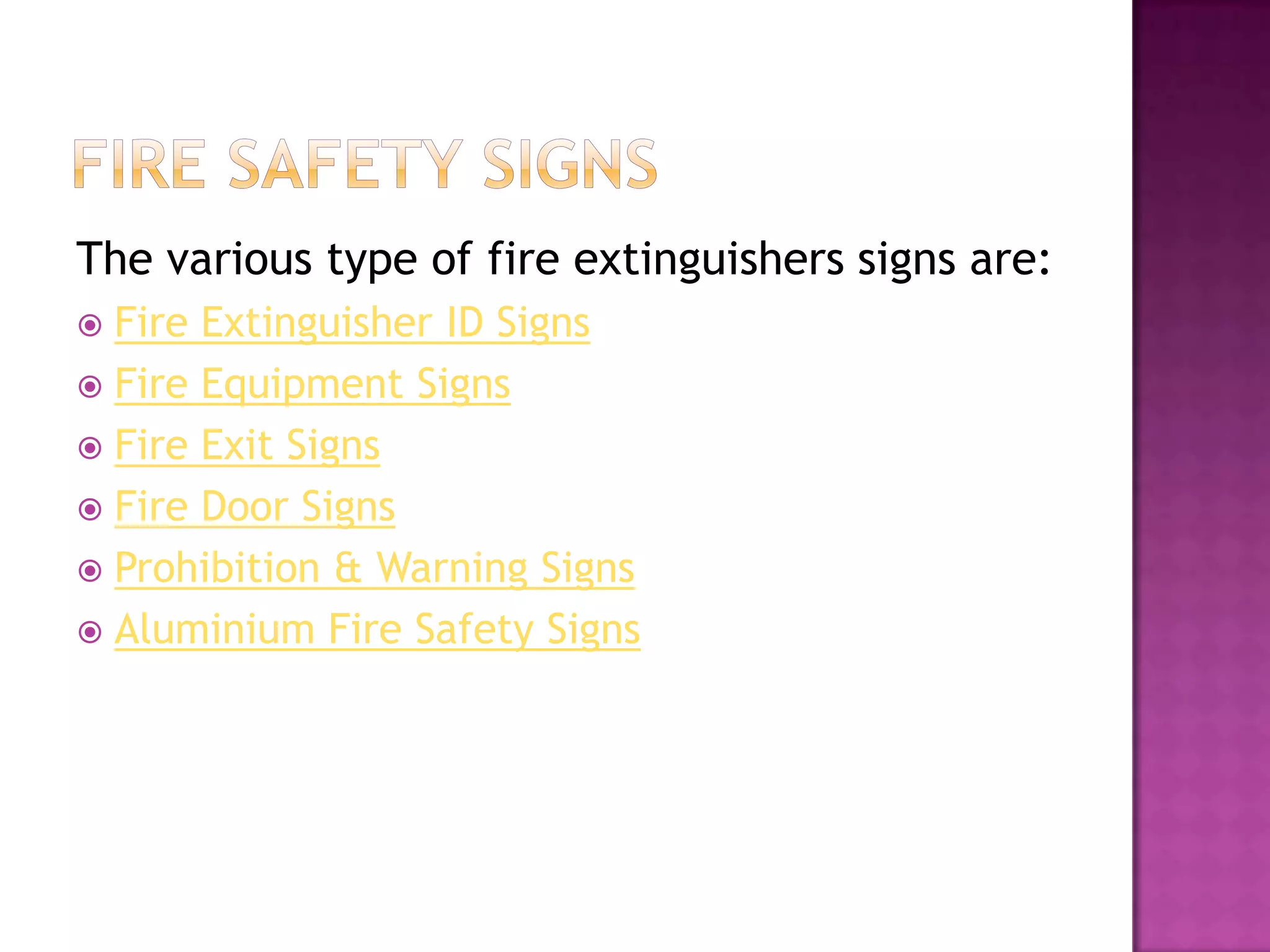 Fire safety signs | PPTX