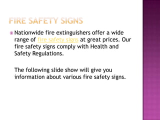 Fire safety signs | PPTX