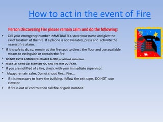 Fire & safety training | PPTX
