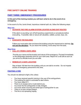 Firesafetytraining | PDF | First Aid | Injuries