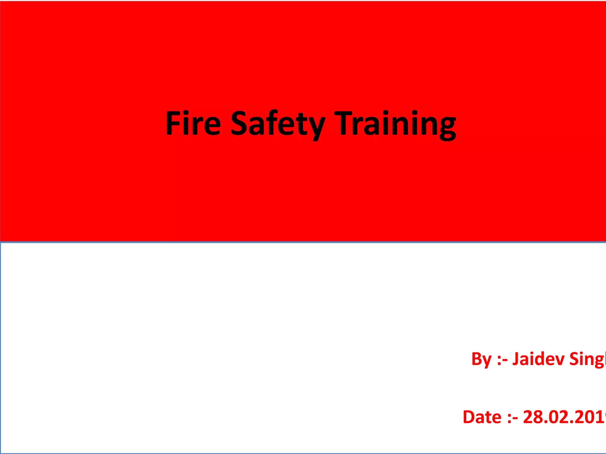 Fire safety training | PPT