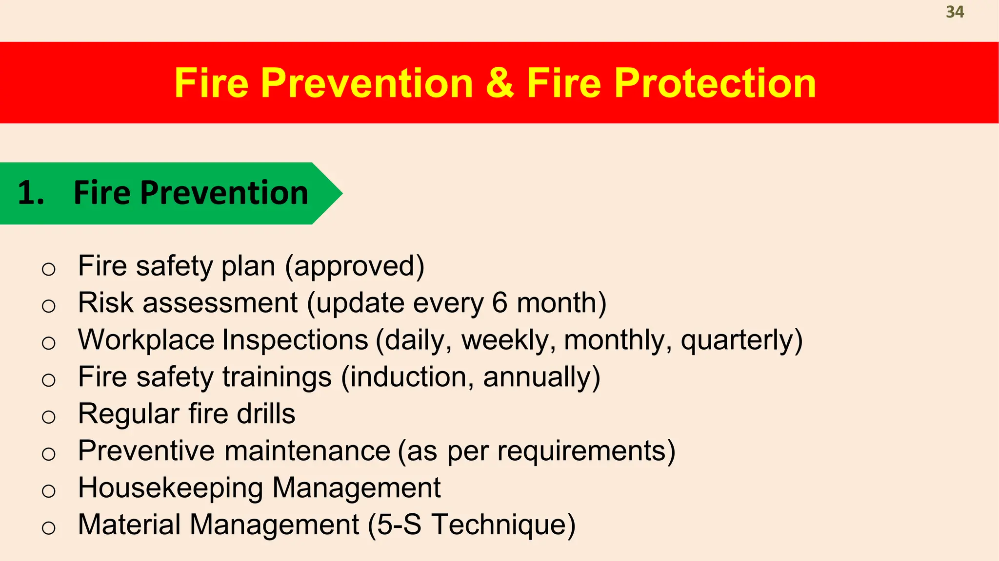 FIRE PREVENTION AND FIRE PROTECTION SAFETY TRAINING PPT | PPTX