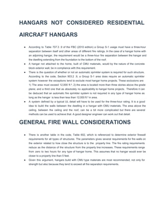 Fire separation requirements in hangar home design and construction | PDF