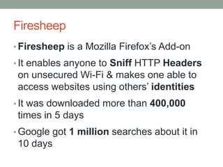 Firesheep & HTTPS, Explained! | PPTX | Web Development | Internet