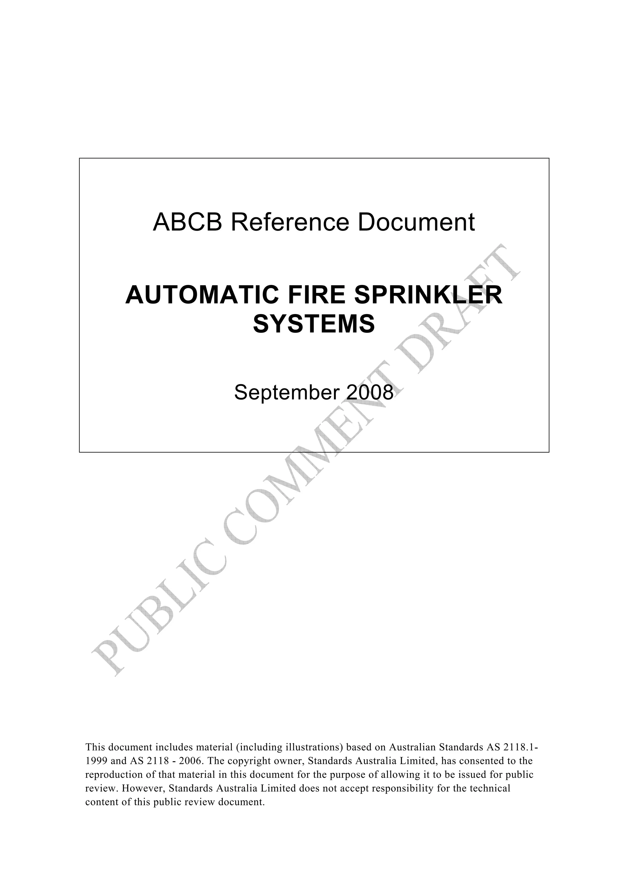 Fire sprinkler abcb reference document - automatice fire sprinkler ...