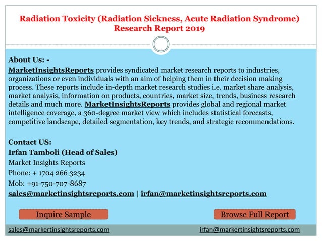 Radiation Toxicity (Radiation Sickness, Acute Radiation Syndrome ...