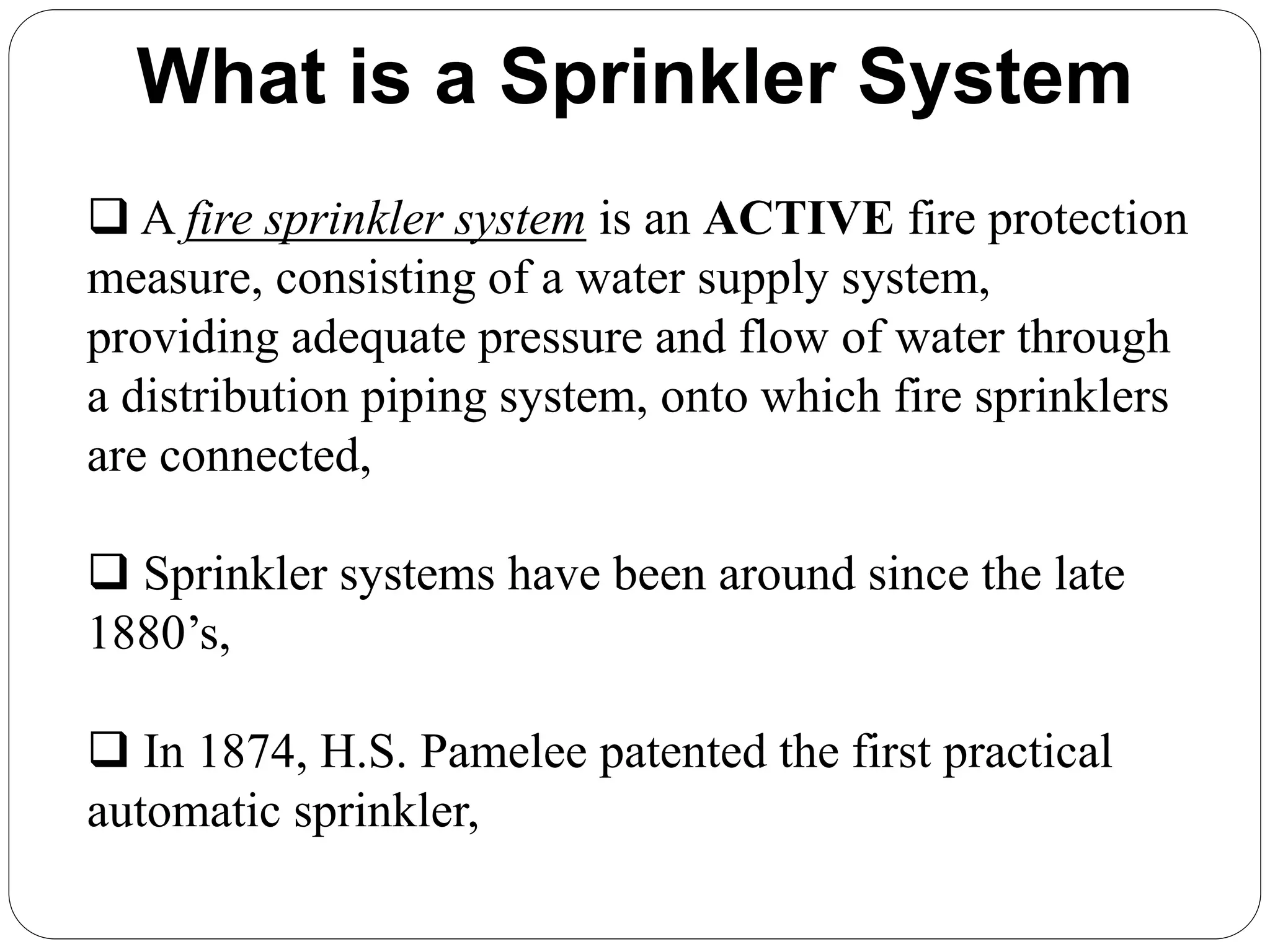 Fire sprinkler systems | PPT