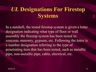 Firestopping info | PPT