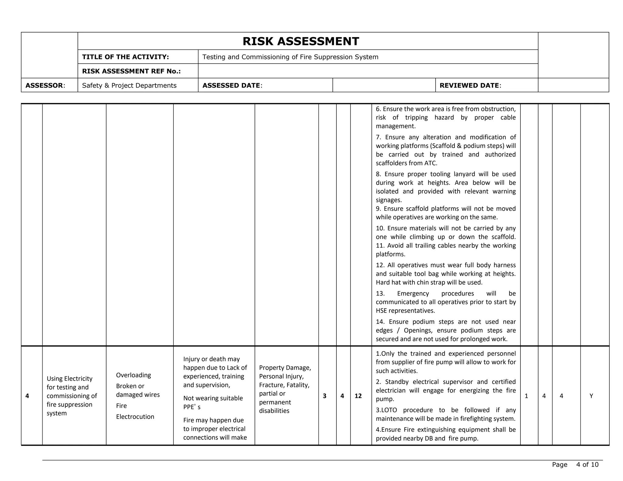 Fire Suppression System Risk assessment file | DOC