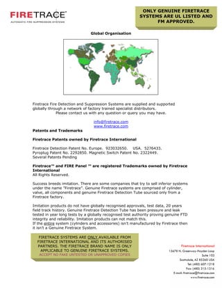 Firetrace Vehicle Protection 01 | PDF | Auto Safety Technologies | Auto ...