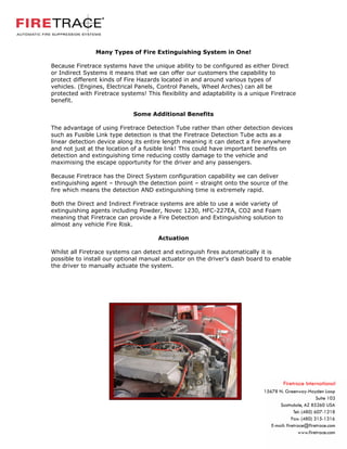 Firetrace Vehicle Protection 01 | PDF | Auto Safety Technologies | Auto ...