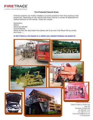 Firetrace Vehicle Protection 01 | PDF | Auto Safety Technologies | Auto ...