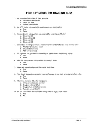 Fire training manual document | DOC