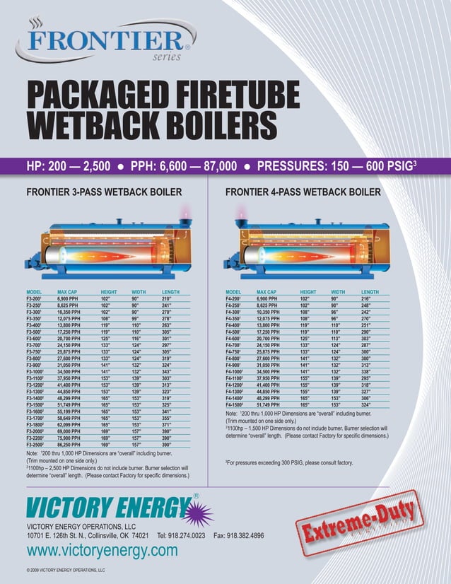 Victory Energy Firetube Boiler for extreme duty - Frontier Series | PDF ...