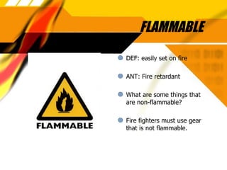 Vocabulary Words for "Fire" | PPT