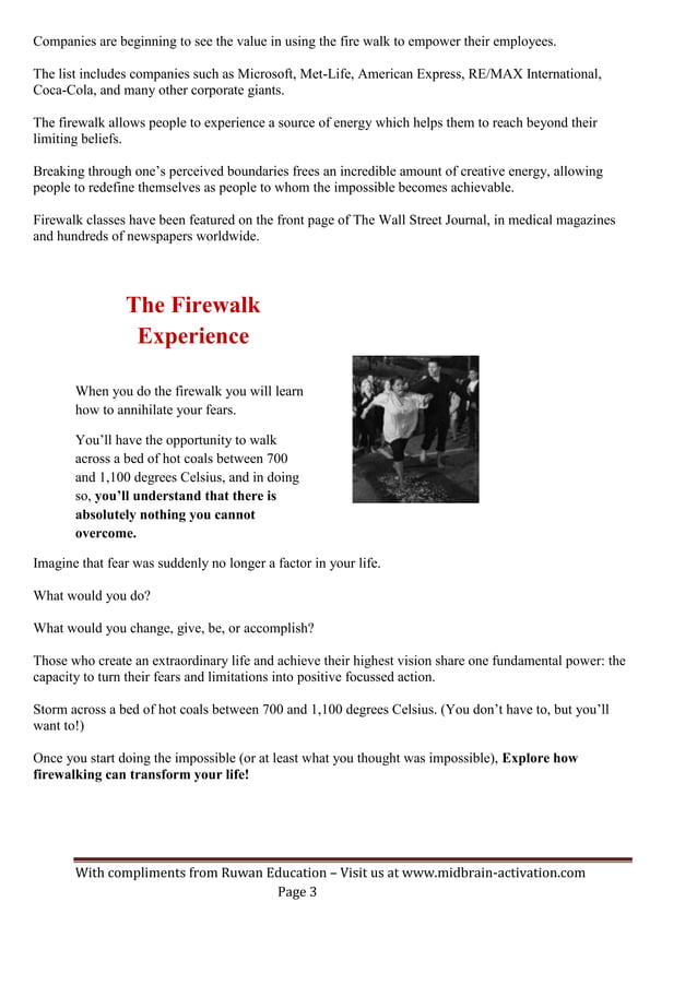 Firewalking ad | PDF