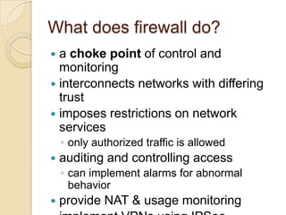 Firewall and its purpose | PPTX | Computer Networking | Computing