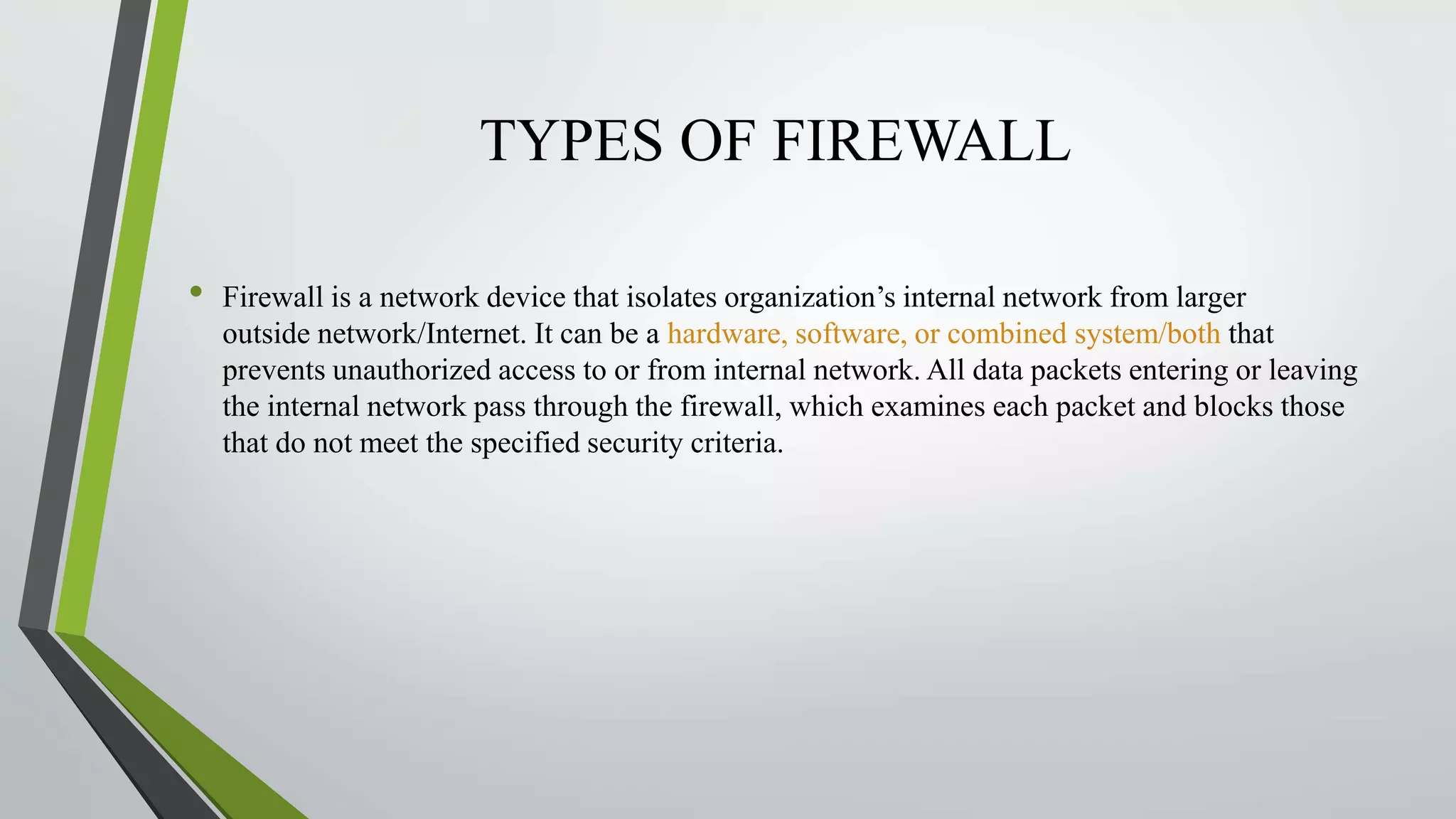 Firewall and Types of firewall | PPTX