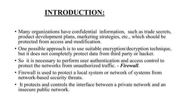 Firewall and its Types | PPTX | Computing | Technology & Computing