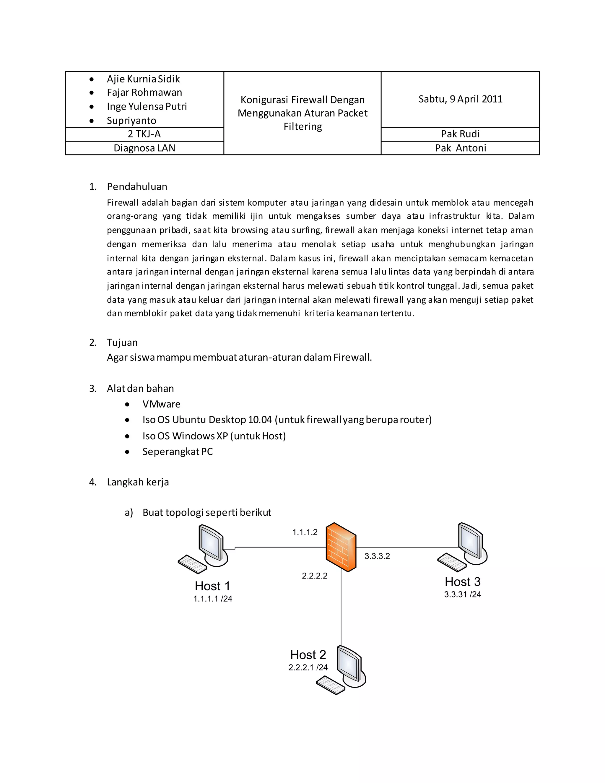 Firewall 1 packet filtering | PDF