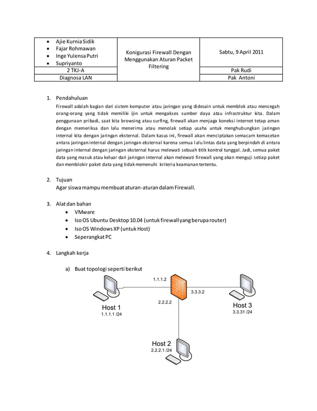 Firewall 1 packet filtering | PDF