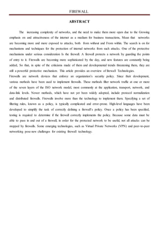 Firewall final (fire wall) | PDF