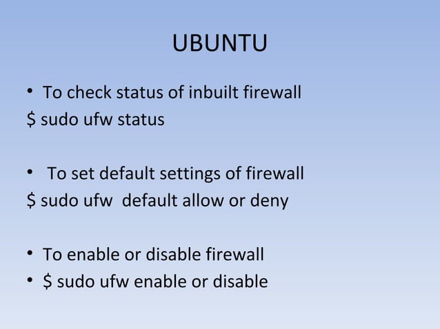 Firewall(linux) | PPT | Operating Systems | Computer Software and Applications