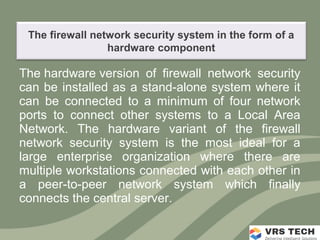 Firewall network security Systems - VRS Tech | PPT | Computer ...