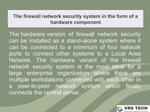 Firewall network security Systems - VRS Tech | PPT | Computer ...