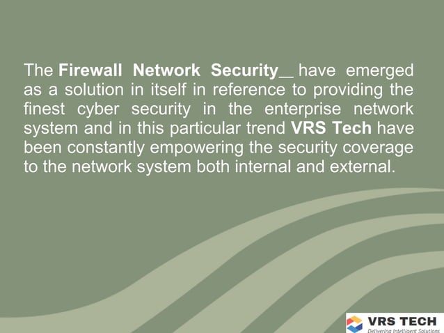 Firewall network security Systems - VRS Tech | PPT | Computer ...