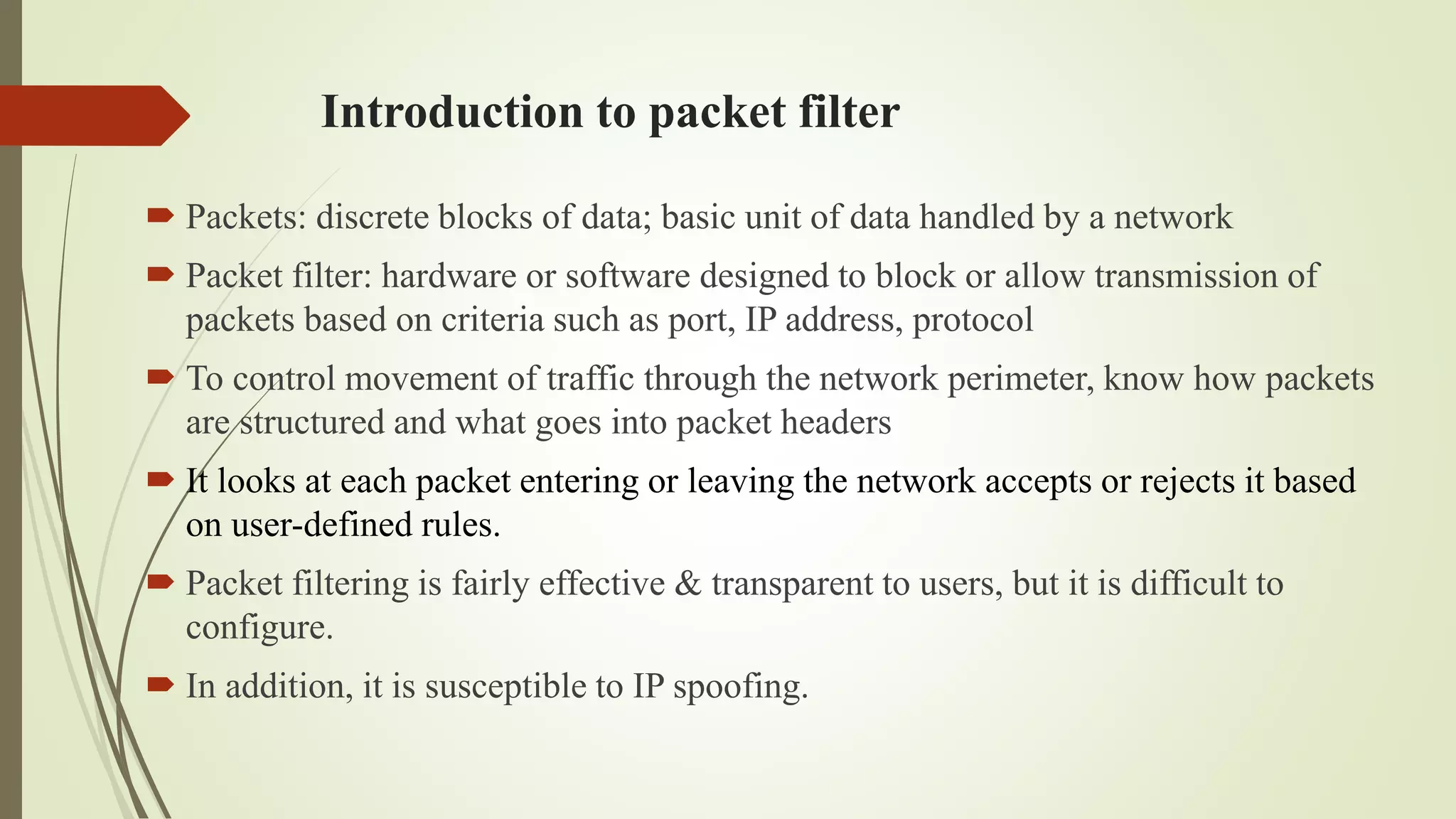 Firewall And Packet Filter New Pptx Computer Networking Computing