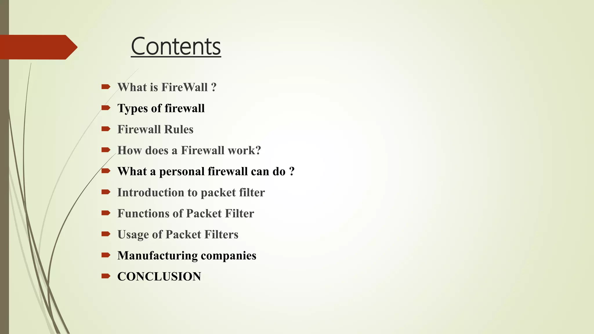 Firewall & packet filter new | PPTX | Computer Networking | Computing