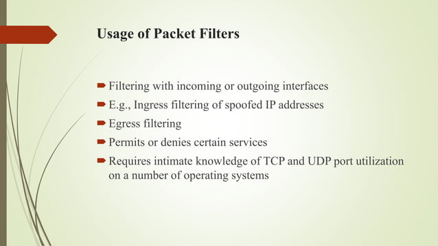 Firewall And Packet Filter New Pptx Computer Networking Computing