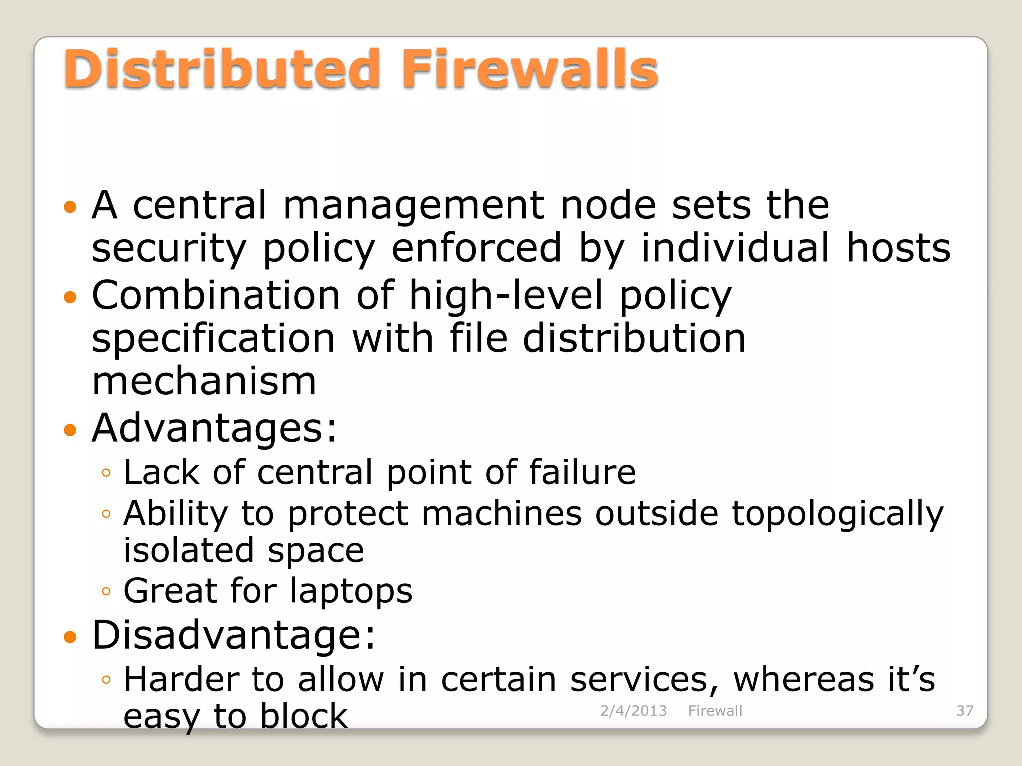 Firewall presentation | PPTX