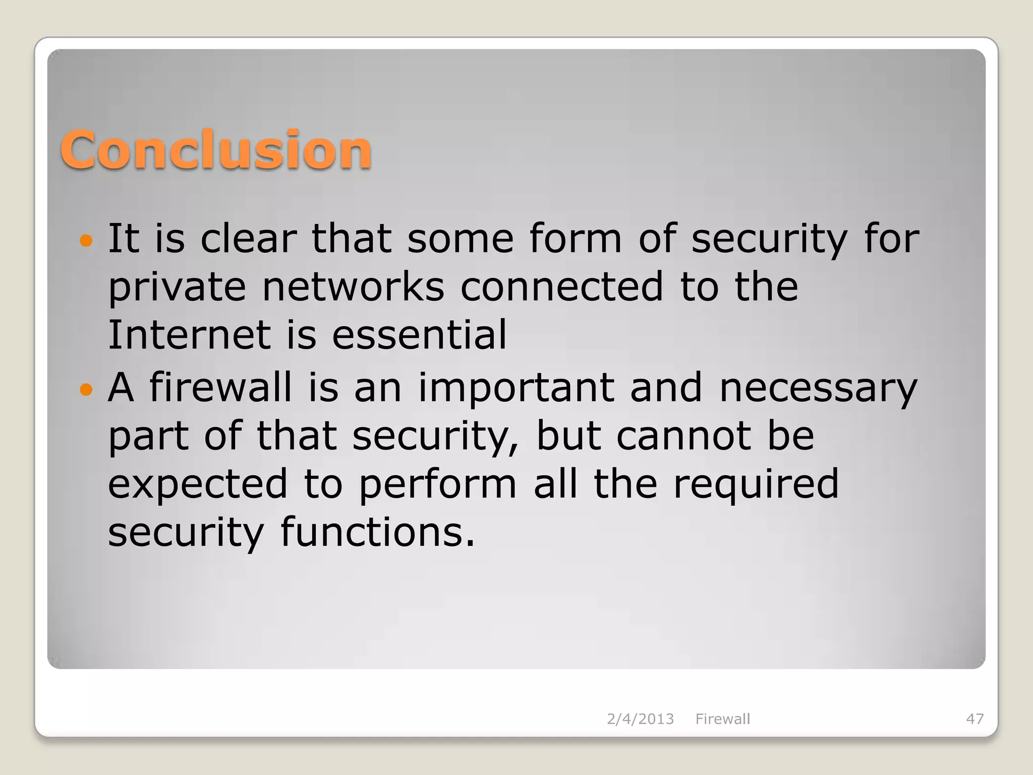 Firewall presentation | PPTX