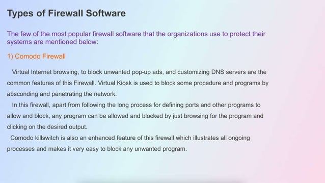 FIREWALL PROJECT.pptx BY SAKSHI SOLAPURE | PPTX | Internet | Computing
