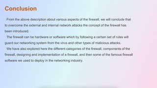 FIREWALL PROJECT.pptx BY SAKSHI SOLAPURE | PPTX | Internet | Computing